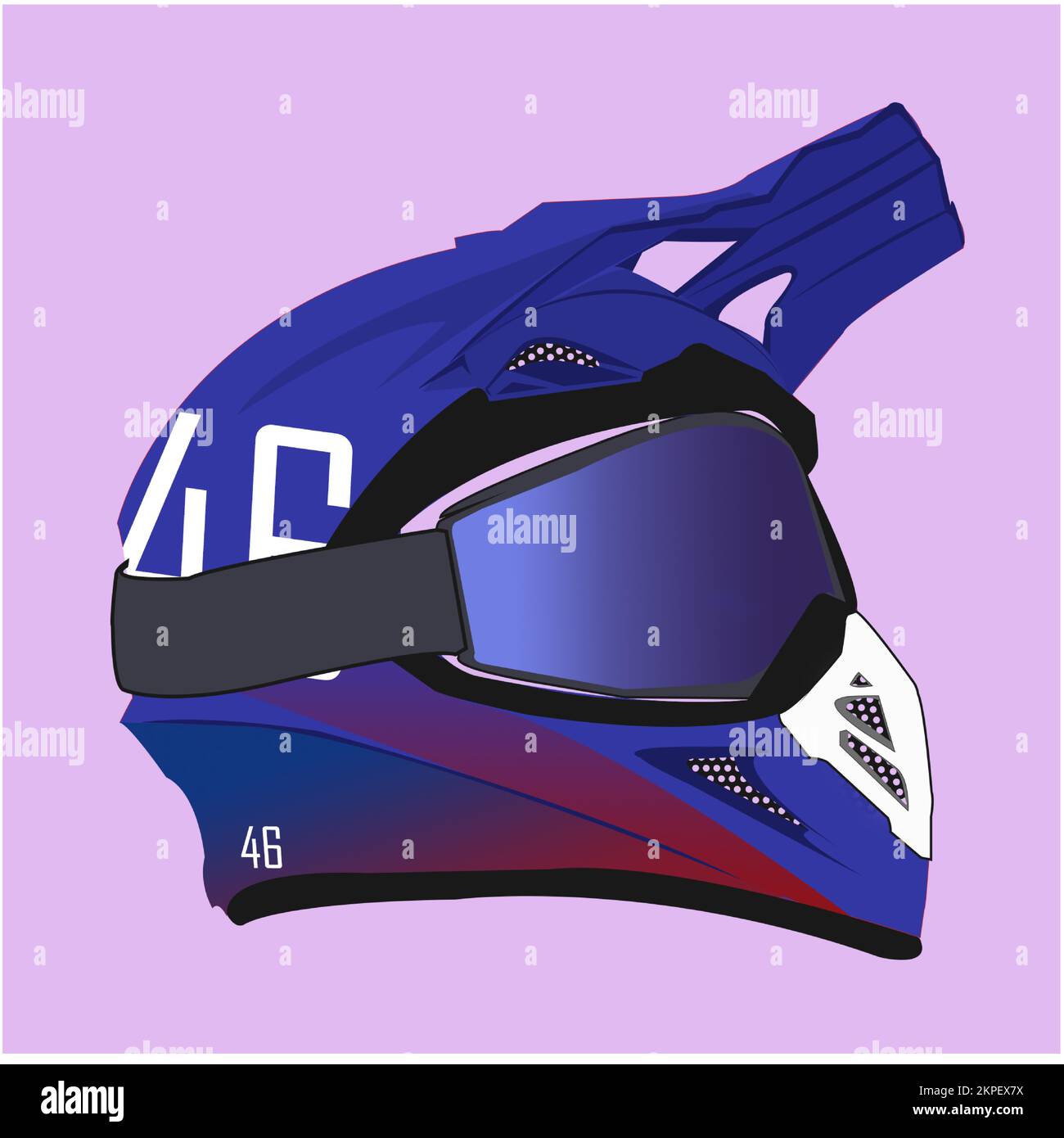 A vector of blue helmet with 46 number in pink background Stock Vector ...