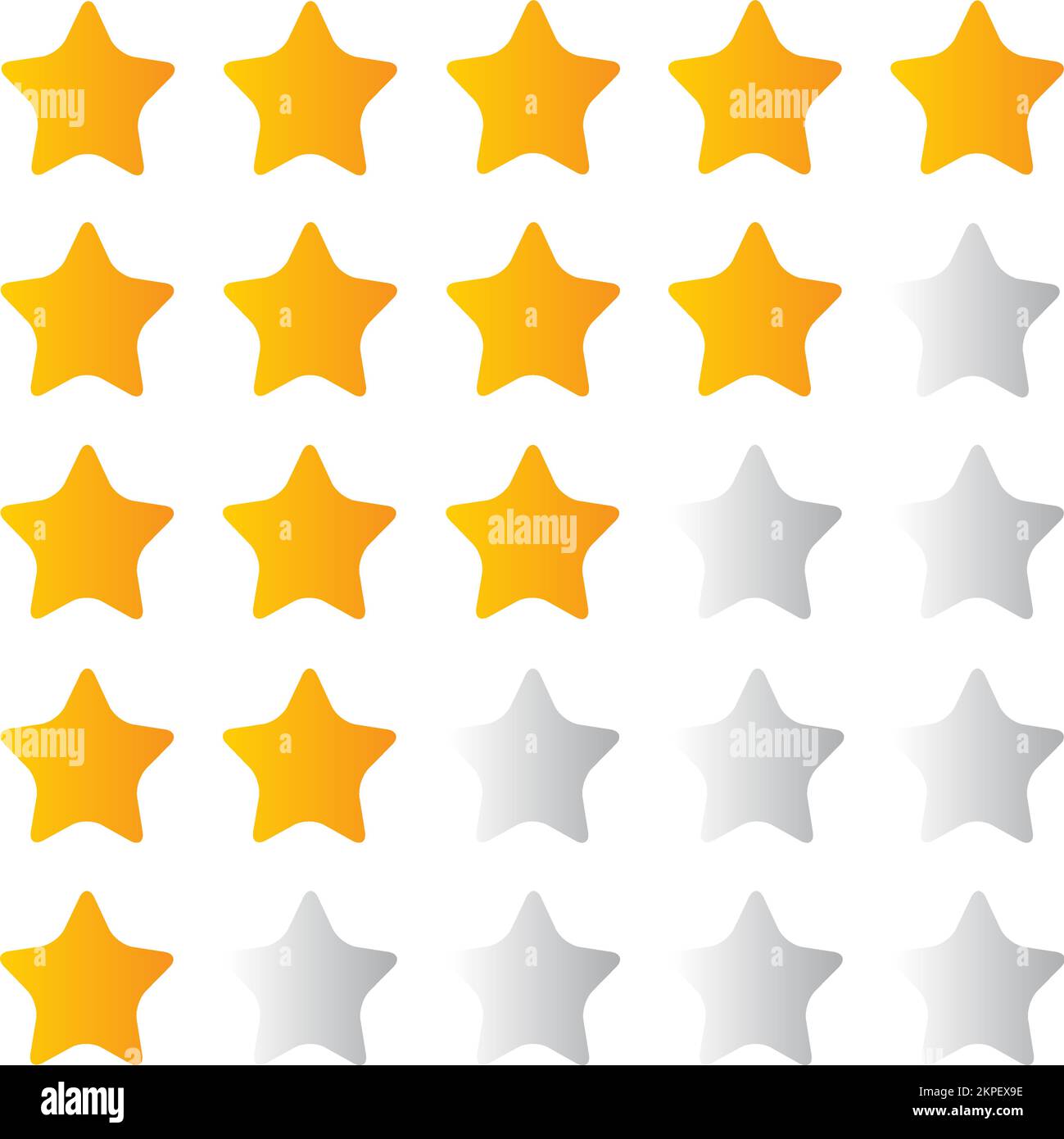 Vector set of yellow rating stars. vector web icons Stock Vector Image ...