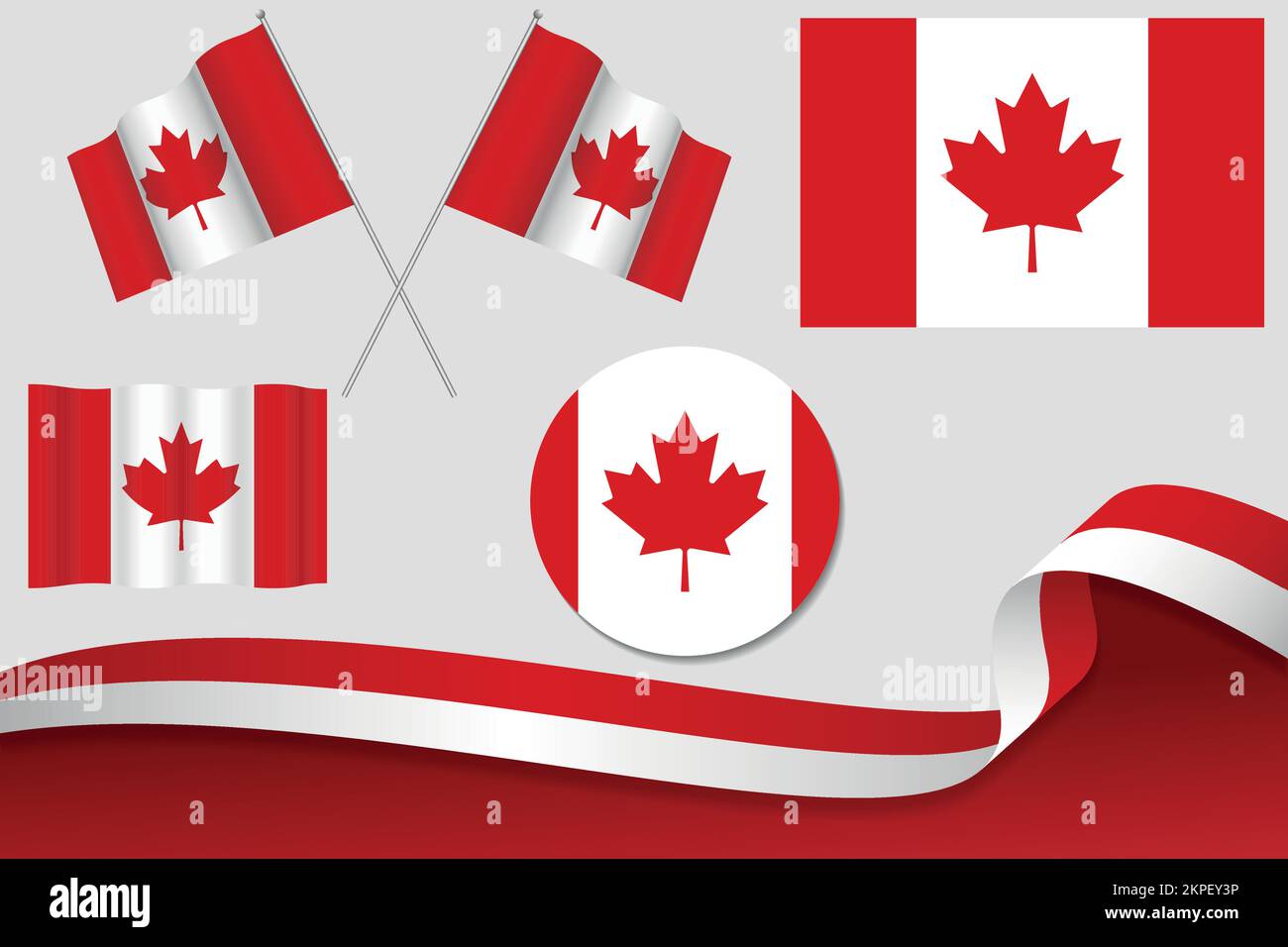 Canada flags vector hi-res stock photography and images - Alamy