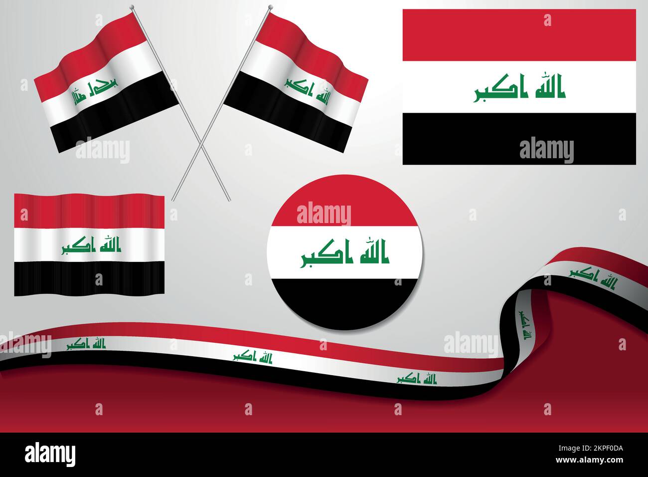 A set of Iraq flags in different designs - perfect for background Stock ...