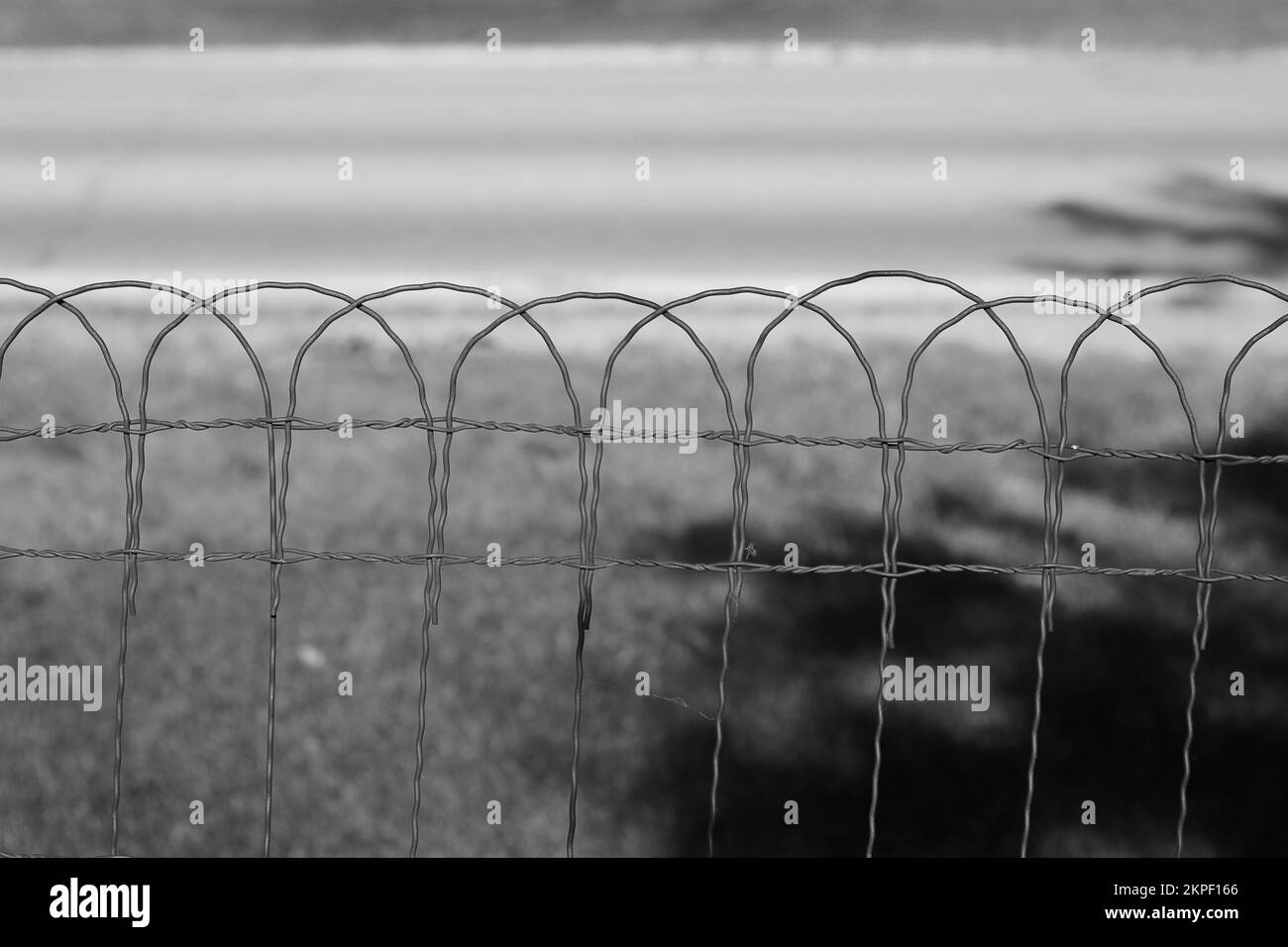 Traditional vintage wire fence surrounding the kitchen garden in a ...