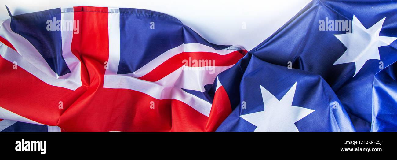 Australia Day greeting card Background with australian flag, silver ...