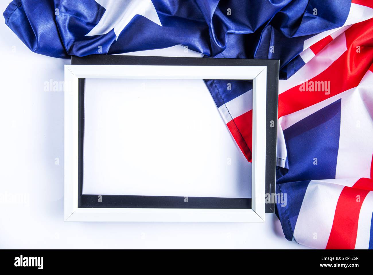 Australia Day greeting card Background with australian flag, silver ...