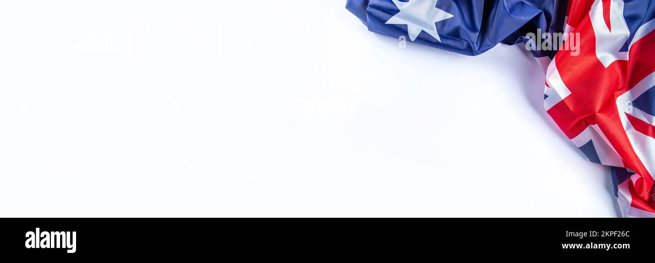 Australia Day greeting card Background with australian flag, silver ...