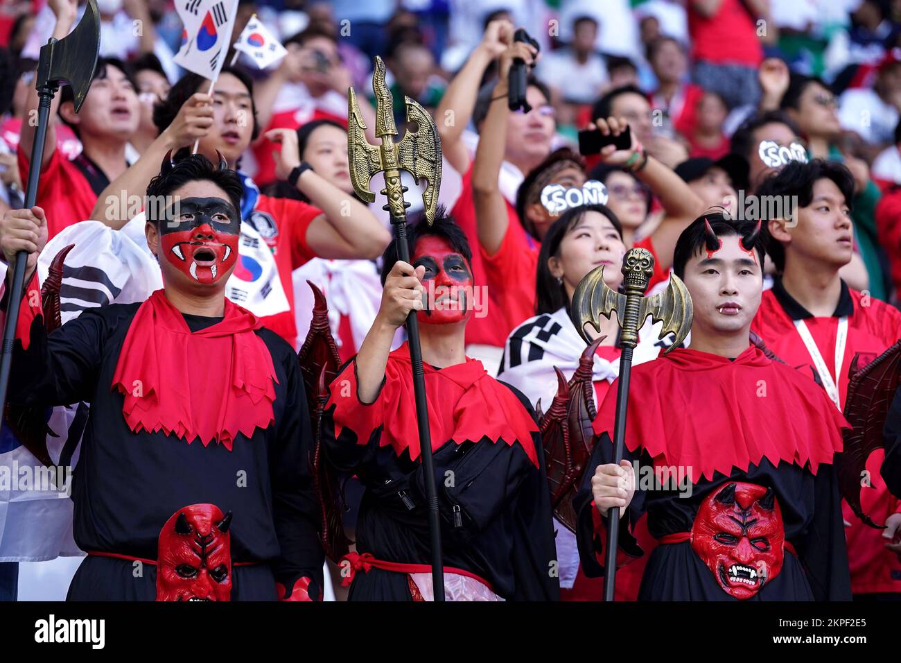 South Korea fans in the stands during the FIFA World Cup Group H match ...