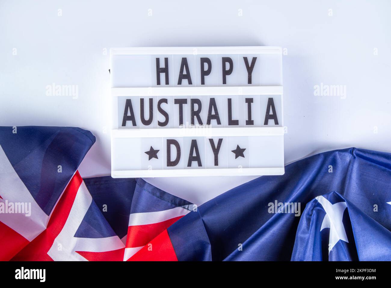 Australia Day greeting card Background with australian flag, silver ...