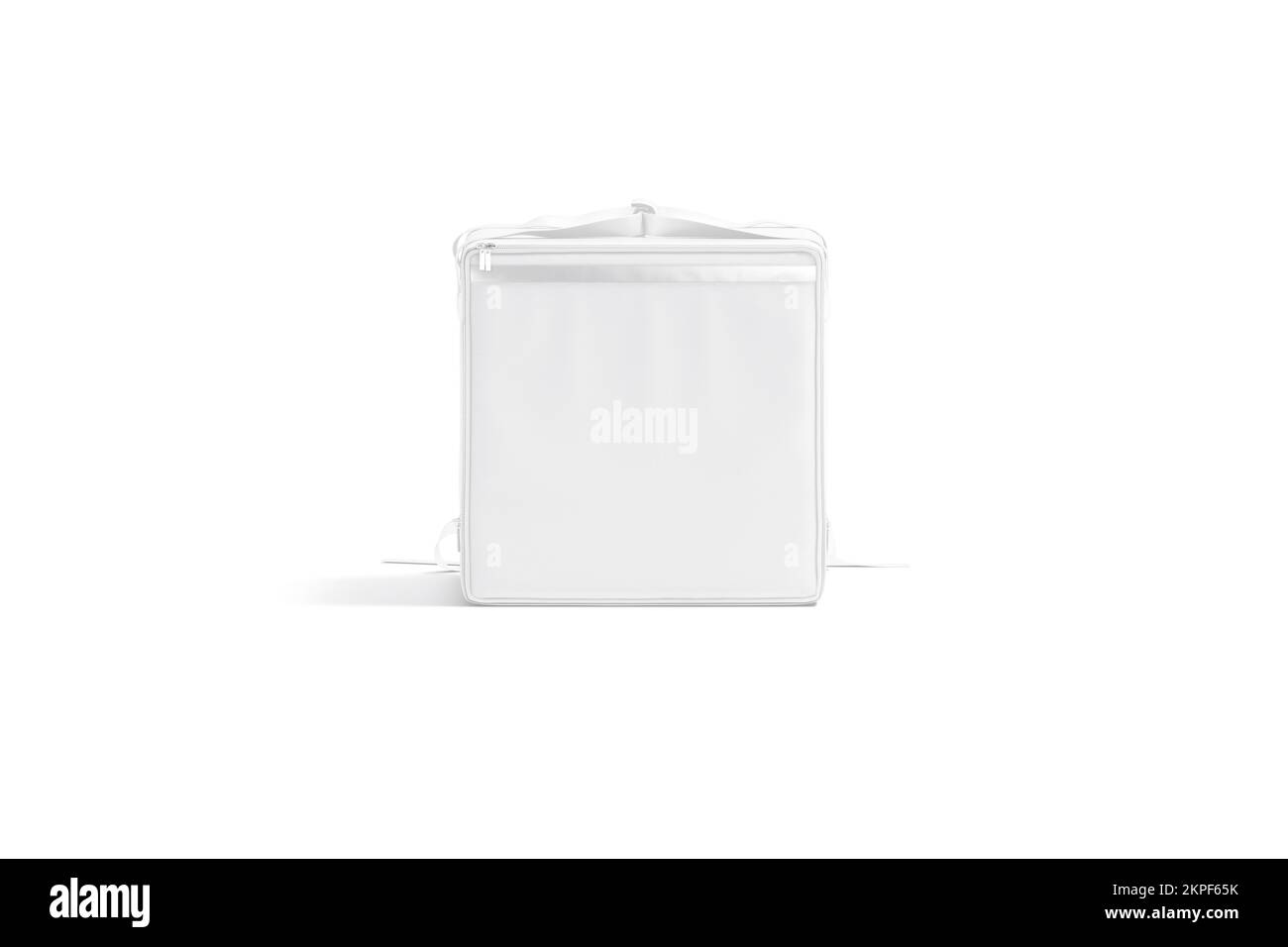 Blank white delivery bag with strap mockup, front view, 3d rendering ...