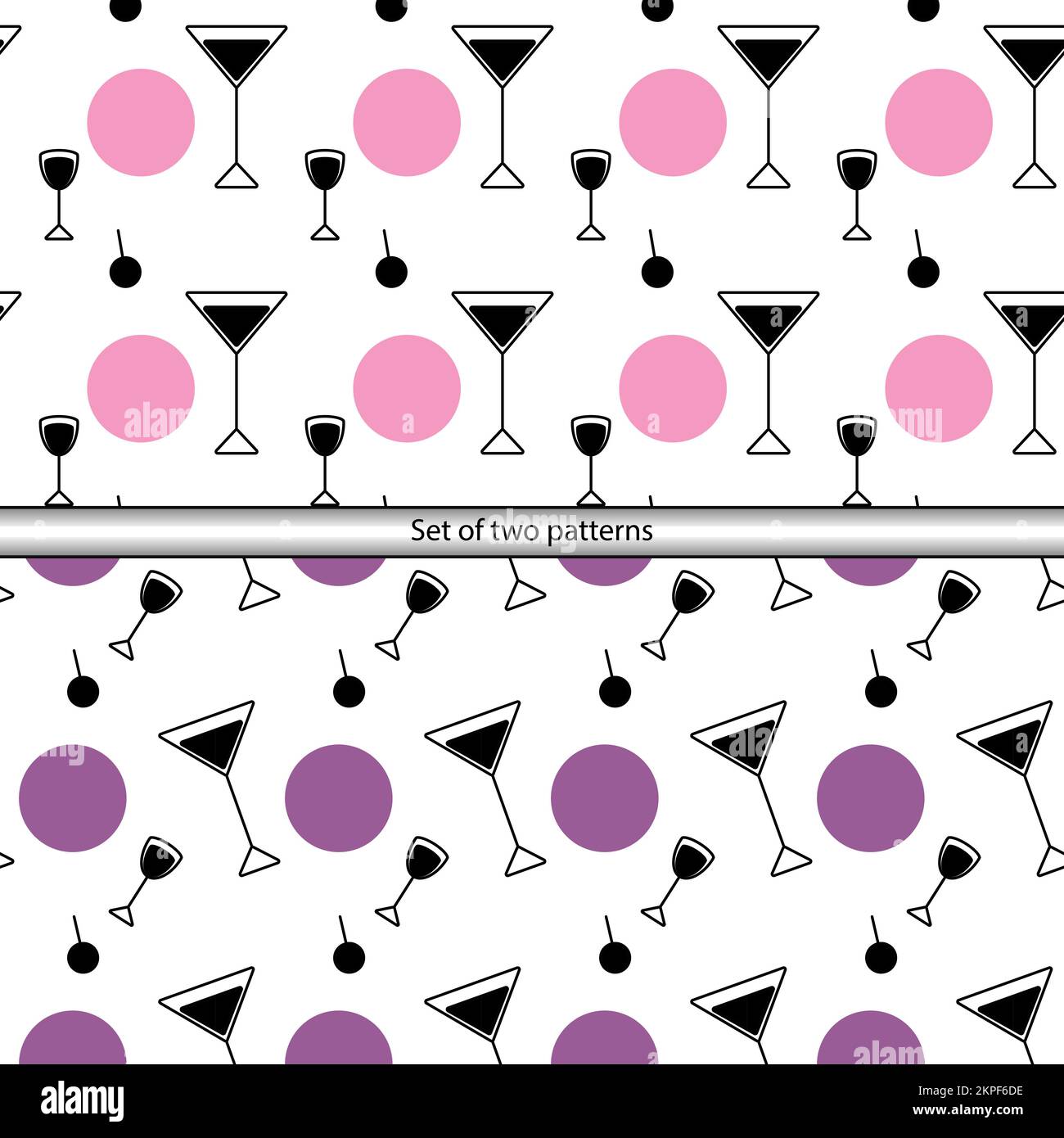 Set endless patterns black Stock Vector Images - Alamy