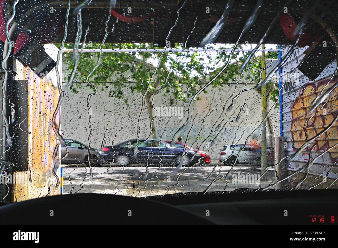 Car wash from inside a car Stock Photo - Alamy