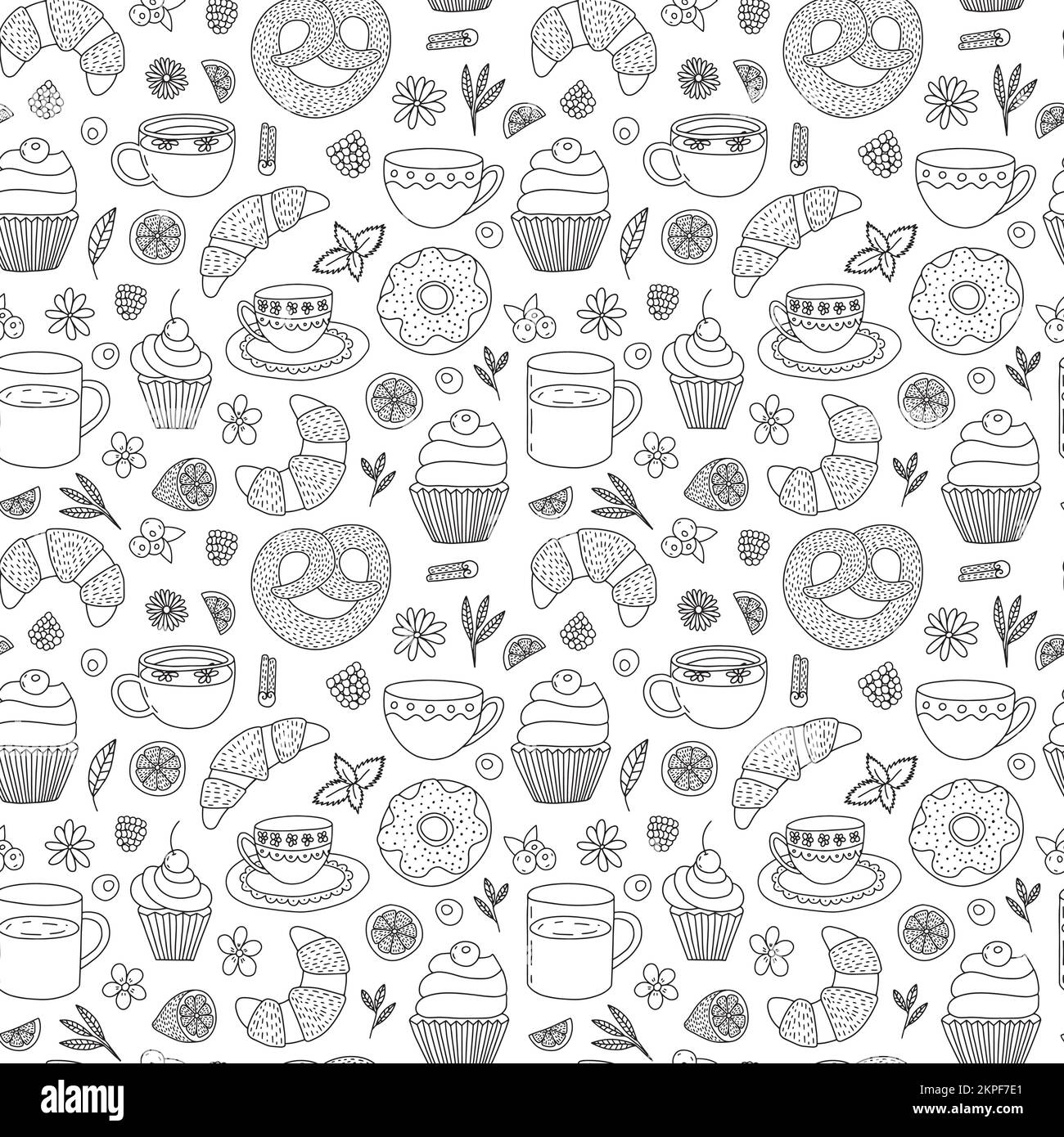 breakfast time seamless pattern Stock Vector Image & Art - Alamy
