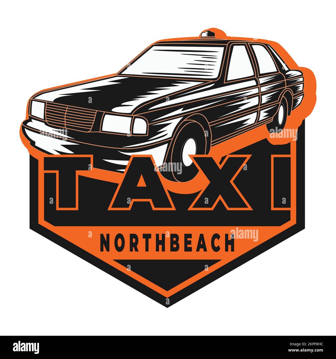 A vector logo of a taxi northbeach isolated on white background Stock ...
