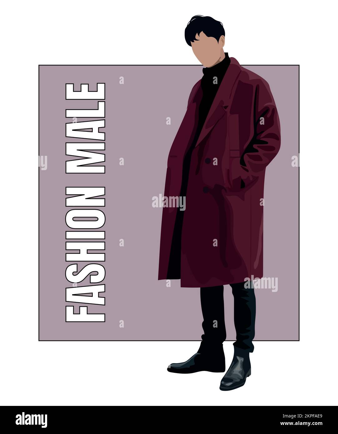 Stylish handsome man in fashion clothes. Fashion man. Vector ...