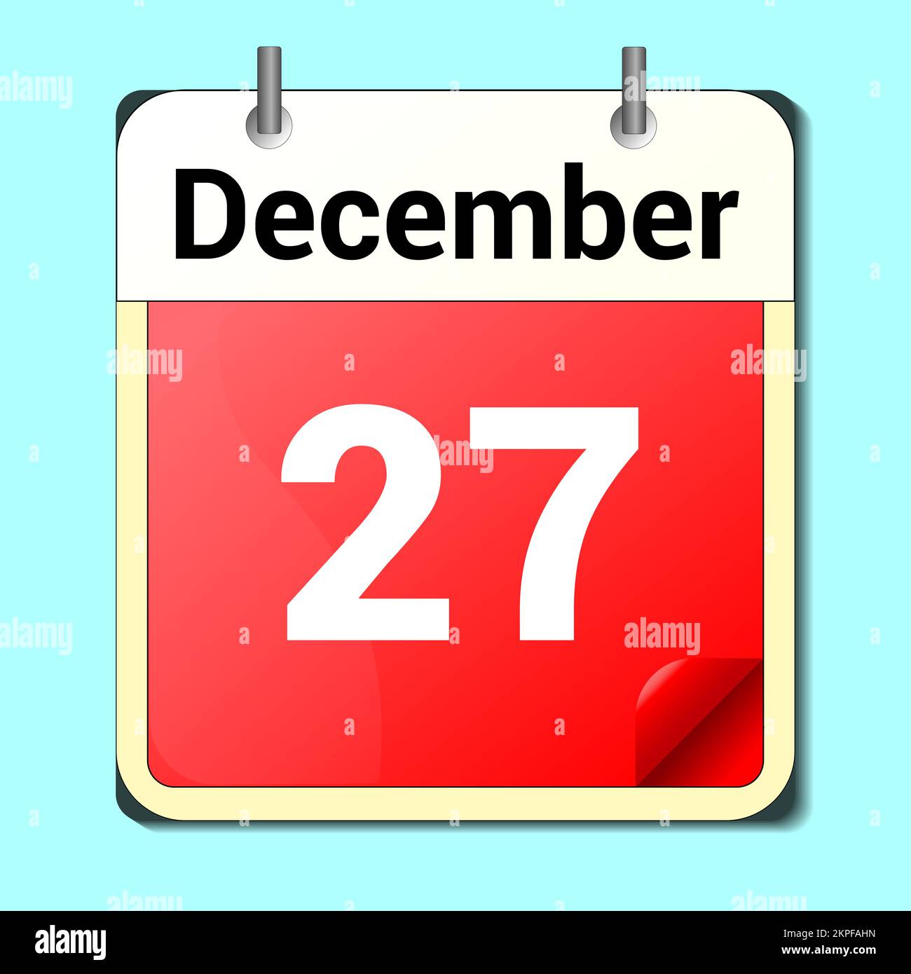 day on the calendar, vector image format, December 27 Stock Vector ...