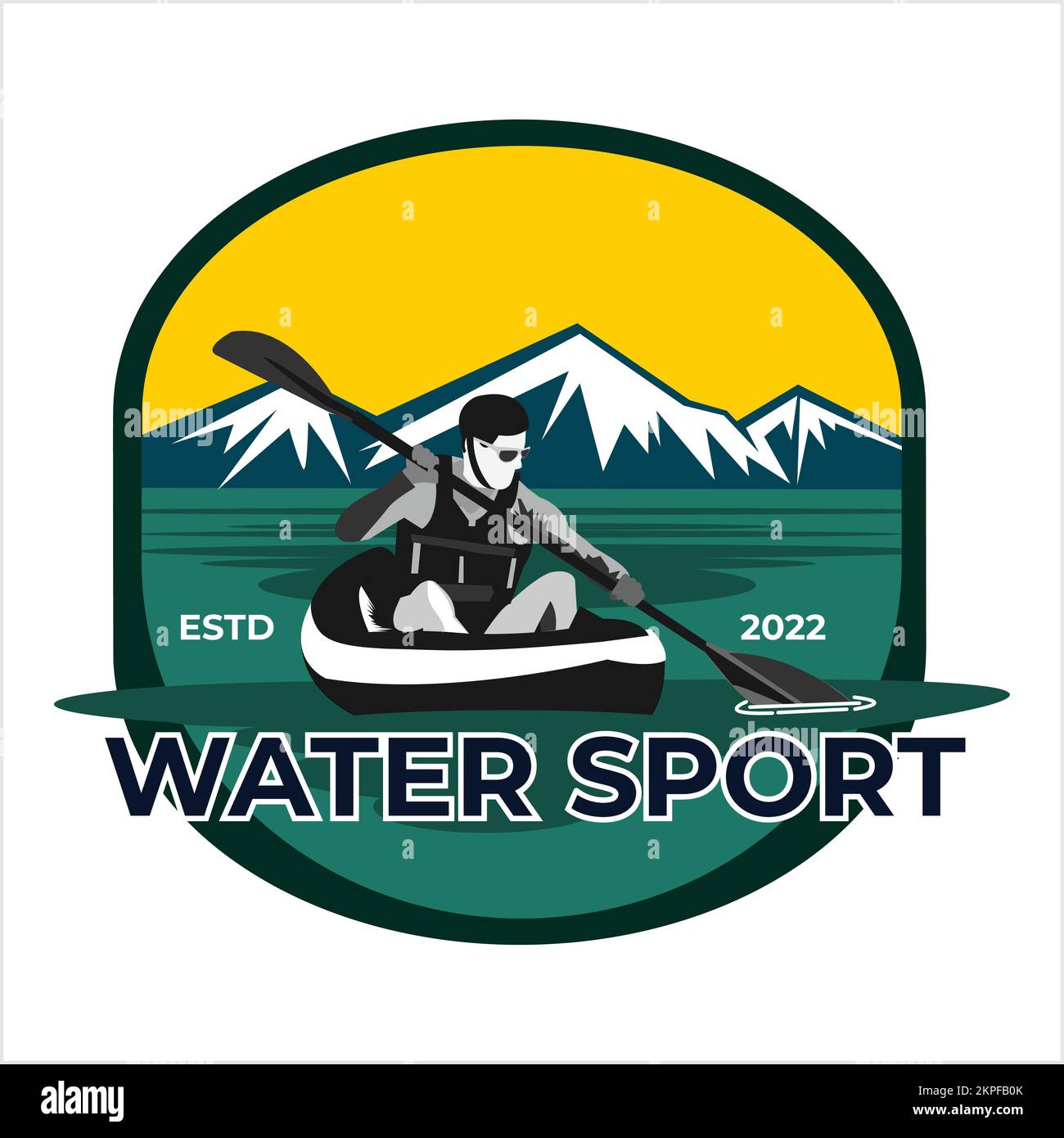 A vector logo of a water sport isolated on white background Stock ...