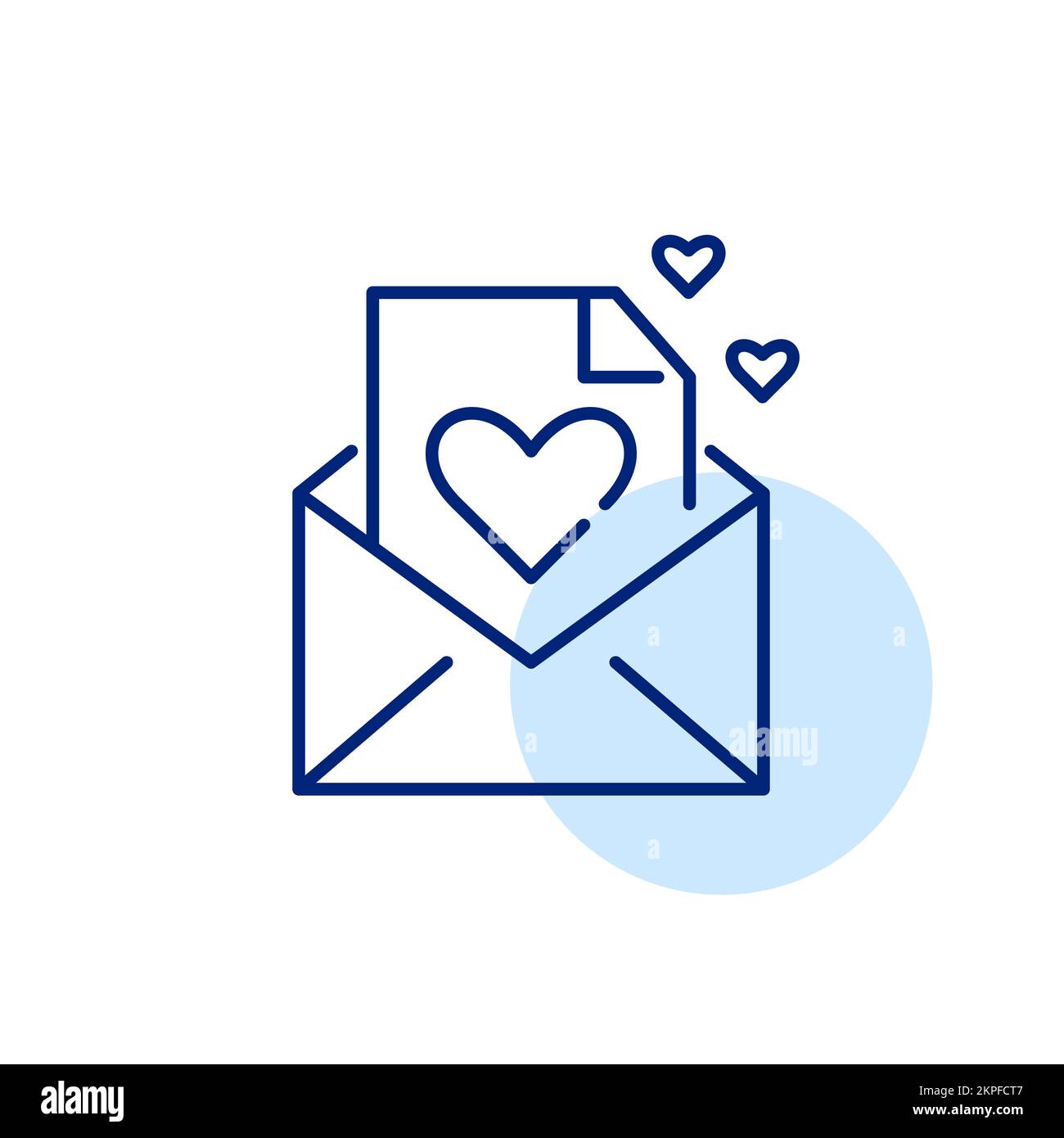 Love letter icon. Open envelope with hearts. Pixel perfect, editable ...