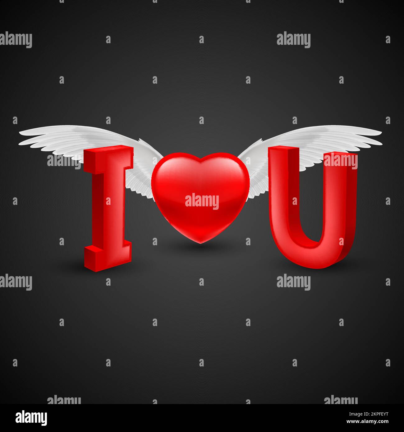 Illustration of Valentines Day Concept - I Love You with Red Heart and ...