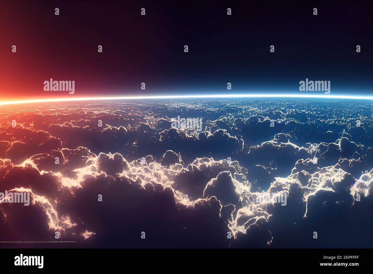 Splendid background cloudscape above the earth's atmosphere in the ...