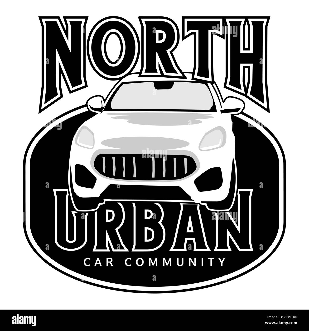 A vector logo of a North Urban car community isolated on white ...
