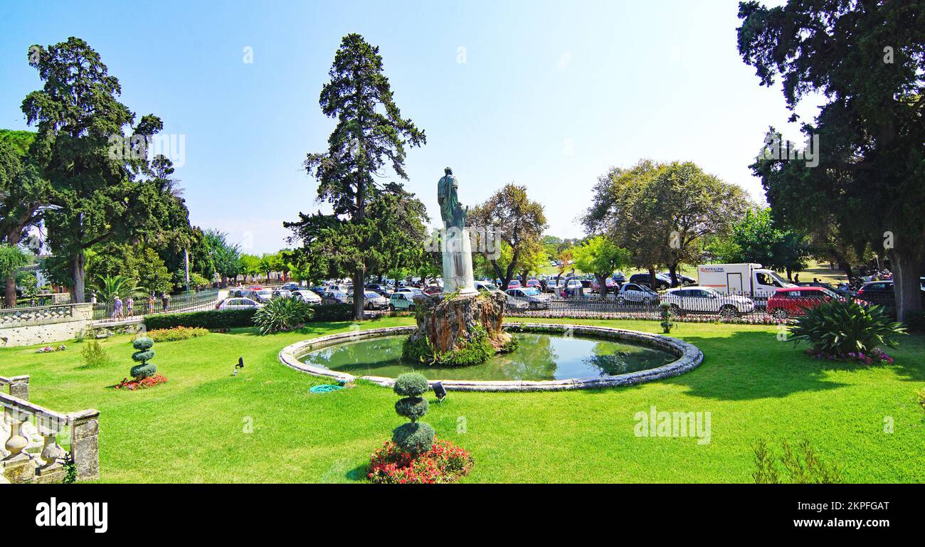 Enoseos garden park in Corfu, Greece, Europe Stock Photo - Alamy