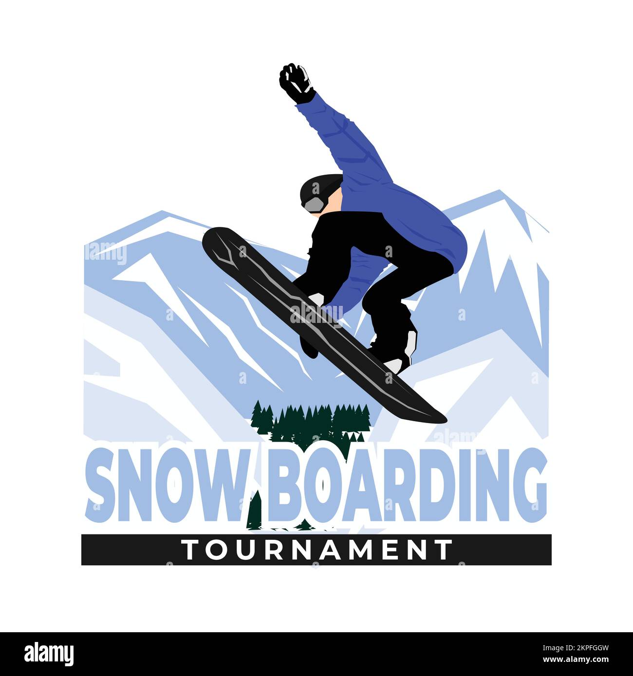 A vector of Snowboarding Tournament logo isolated on a white background ...