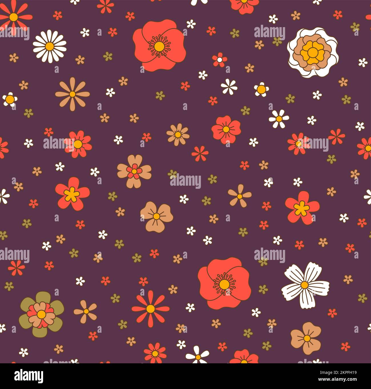 Flower seamless pattern, blooming botany print Stock Vector Image & Art ...