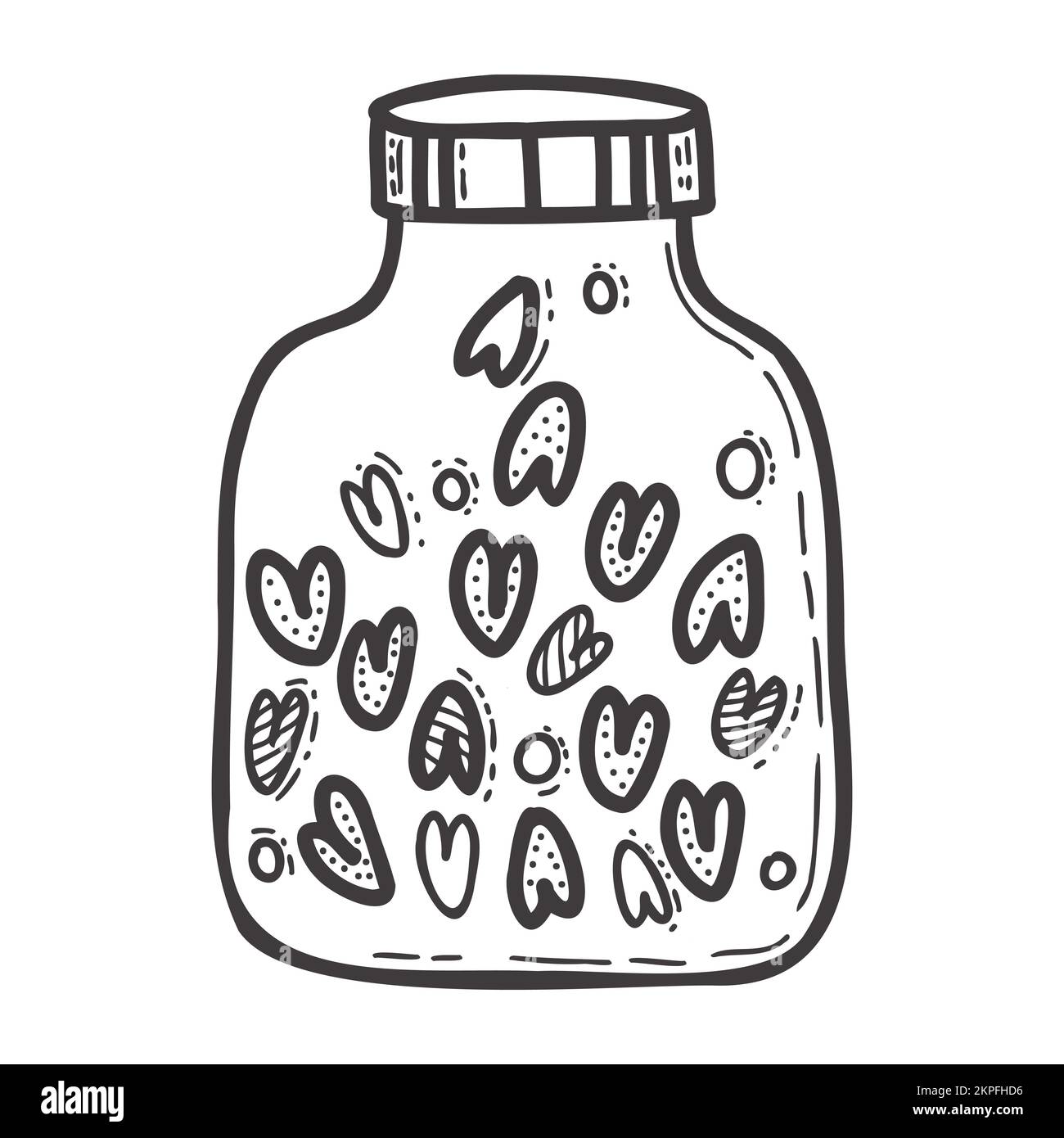 Jar hearts in doodle Stock Vector Images - Alamy