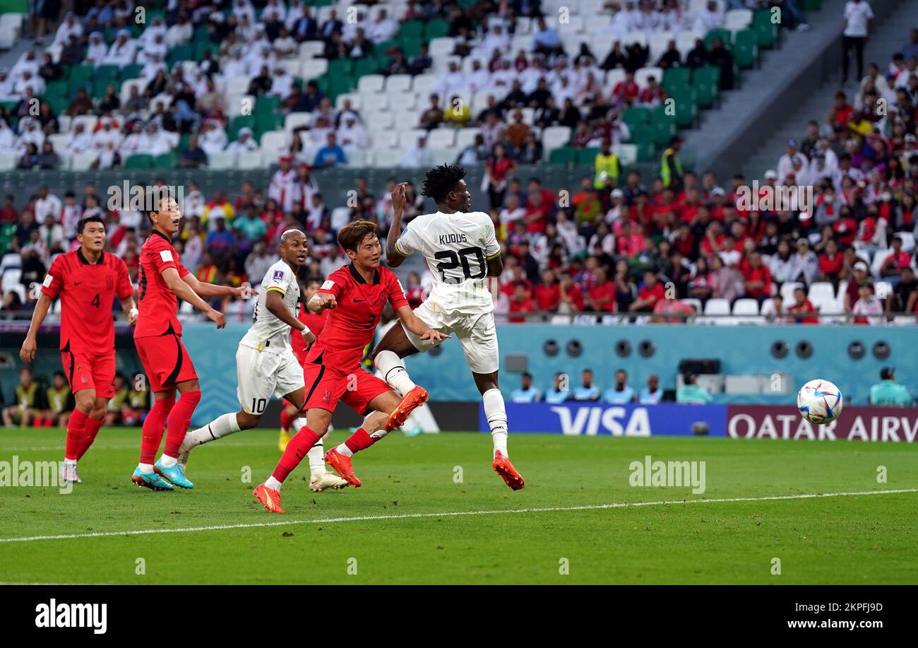 Ghana’s Mohammed Kudus scores their side's second goal of the game ...