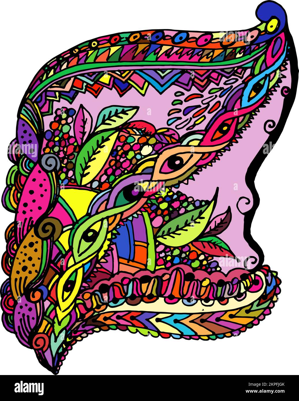 Hand Drawn Ethnic Ornamental Patterned of Abstract Geometric Elements ...