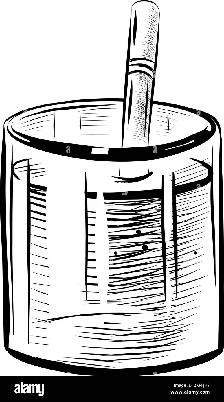 Sketch Illustration of Glass with Straw. Realistic Doodle Cartoon Style ...