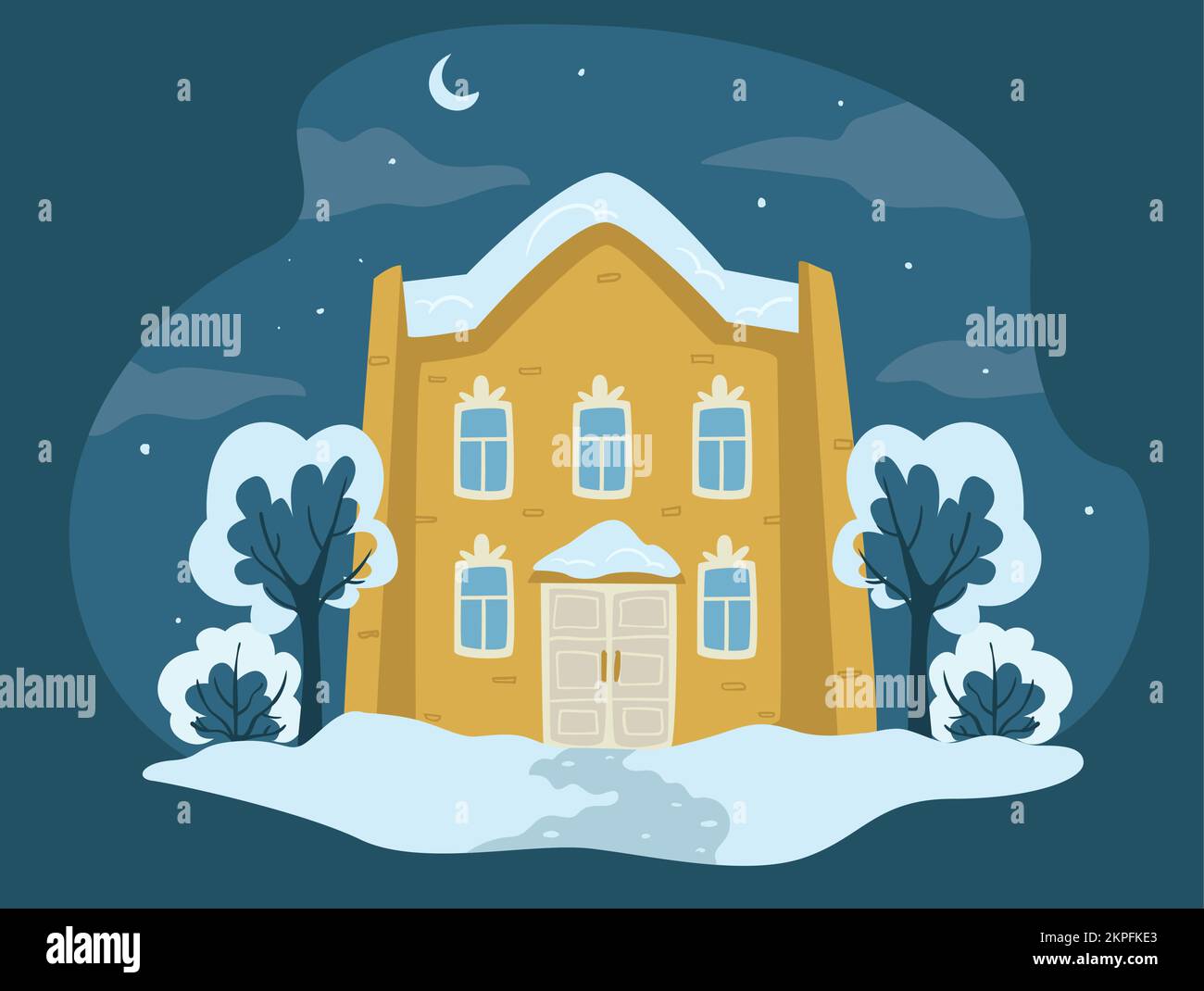 House surrounded by snow and blizzard vectors Stock Vector Image & Art ...