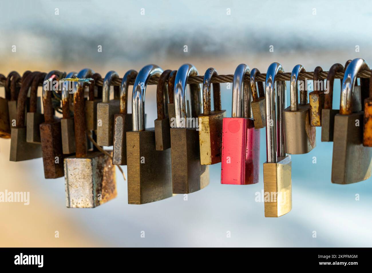 Hanging padlocks hi-res stock photography and images - Alamy
