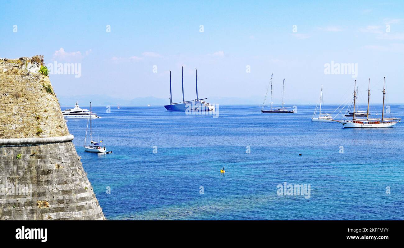 Corfu coast in the Ionian Sea, Greece, Europe Stock Photo - Alamy