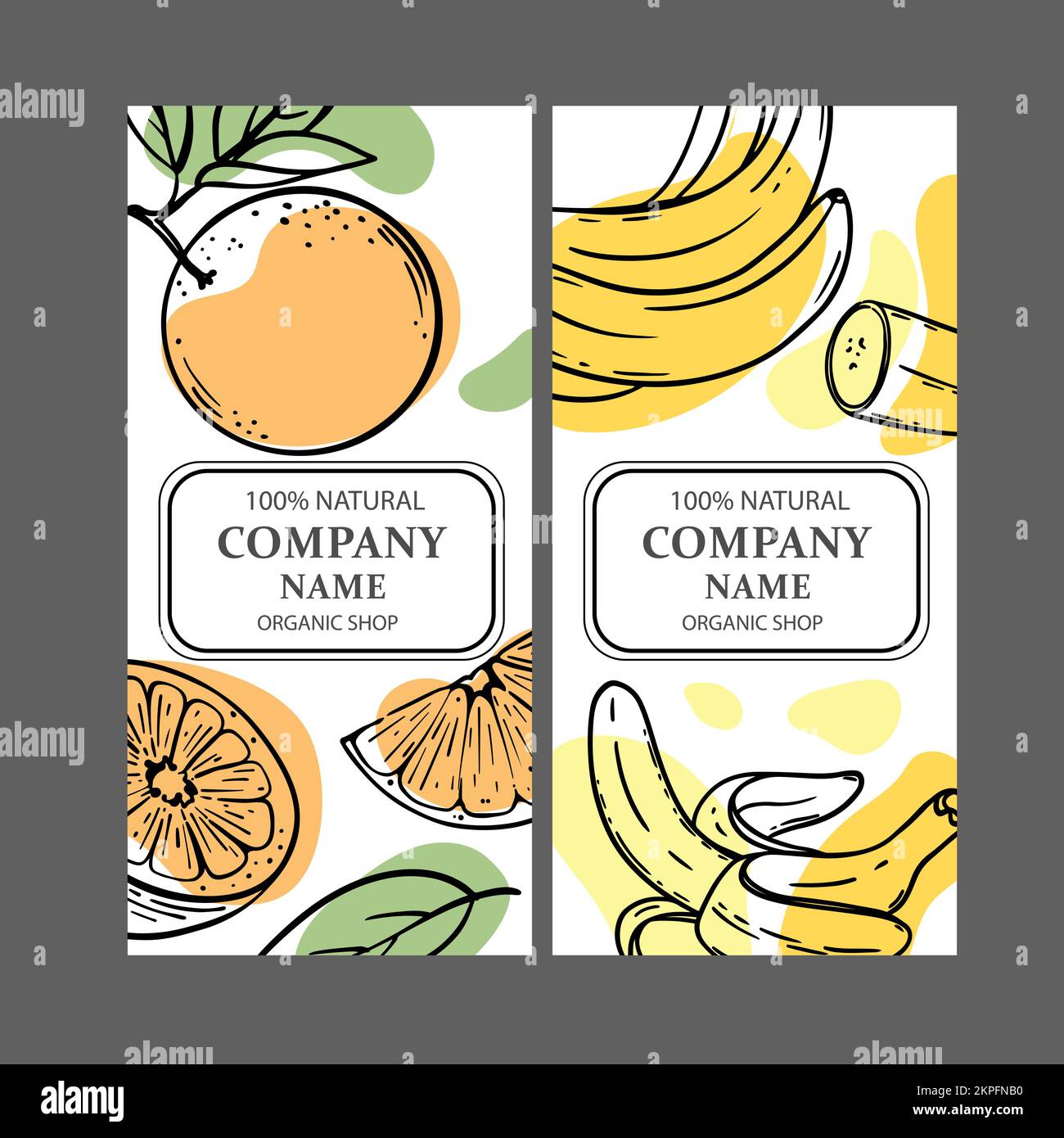 ORANGE BANANA LABELS Design Of Stickers For Shop Of Tropical Organic ...