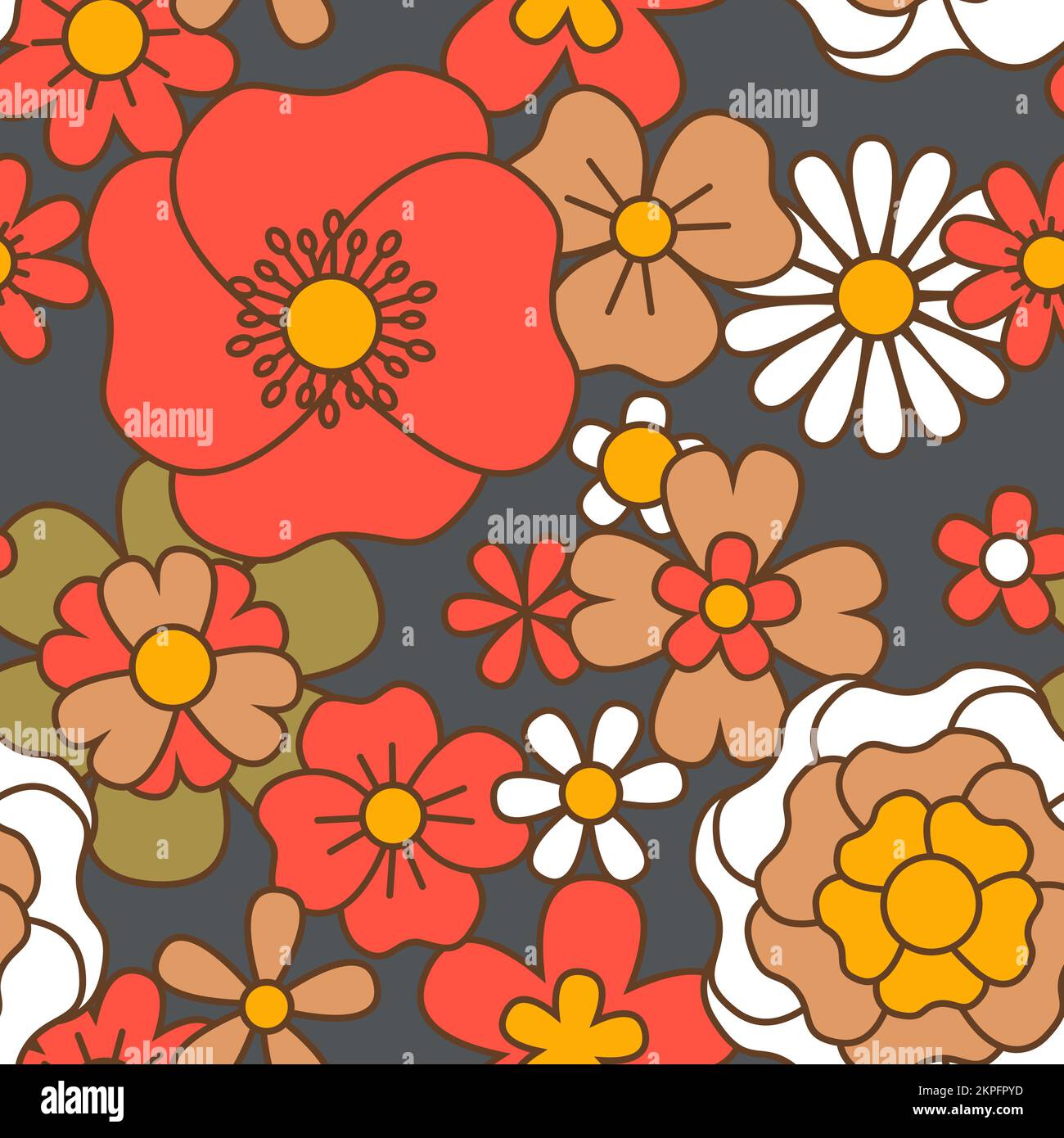 Flower seamless pattern, blooming botany print Stock Vector Image & Art ...