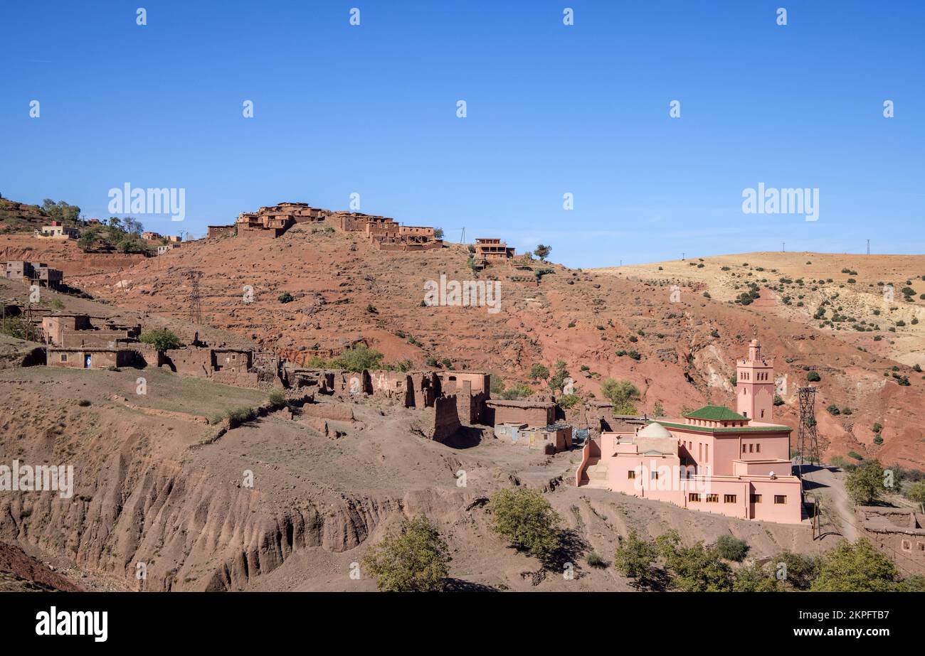 mosque in a berber village in the high atlas mountains morocco Stock ...