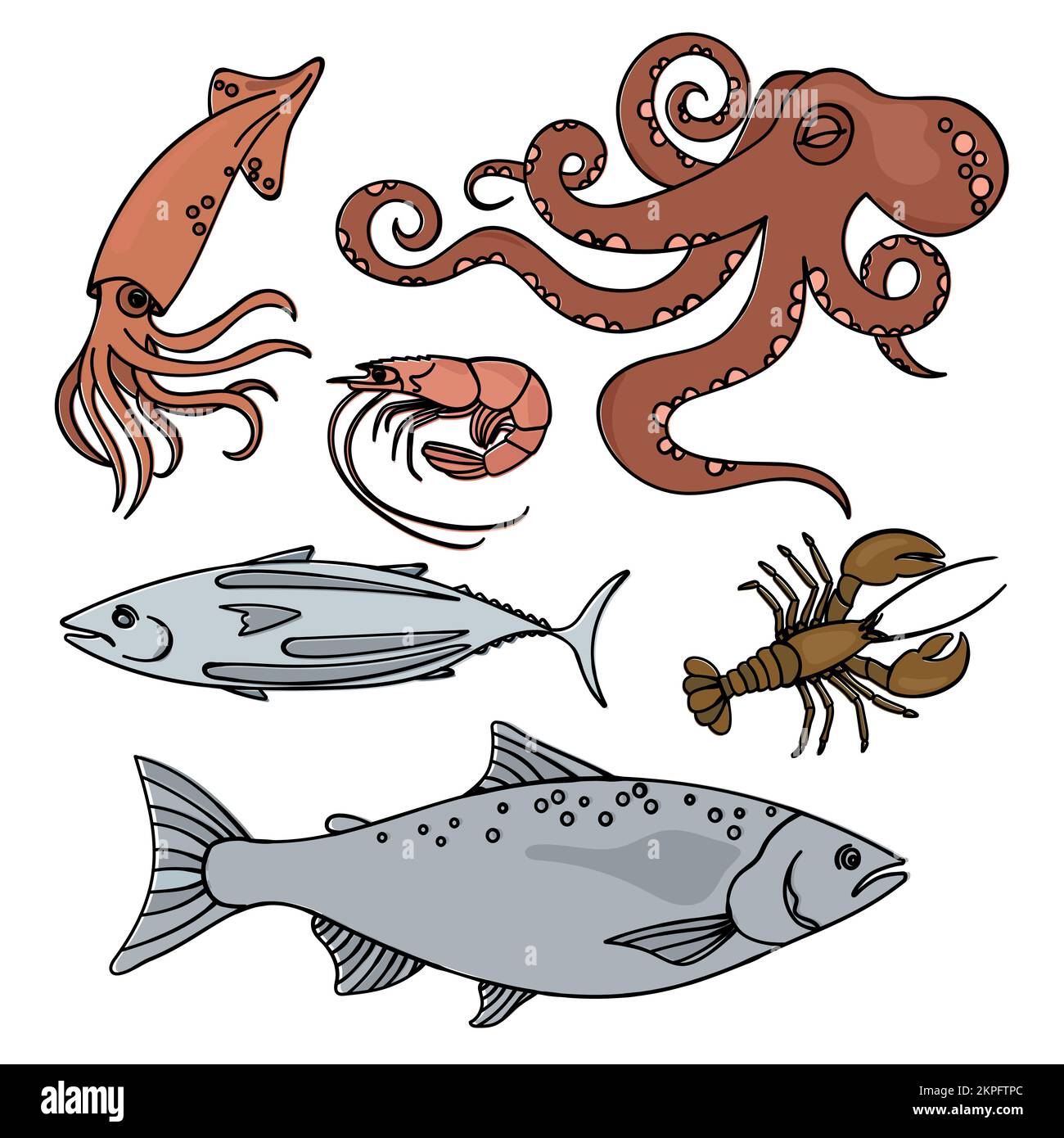 OCEAN LIFE Sea Animals Natural Healthy Seafood Keto Paleo Diet Proper ...