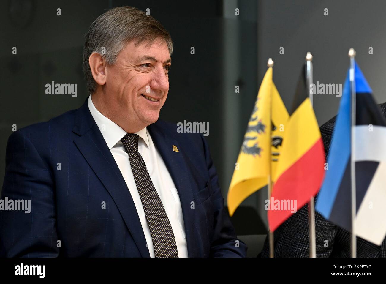 Flemish Minister President Jan Jambon pictured during a visit to the Estonian Development Center ...