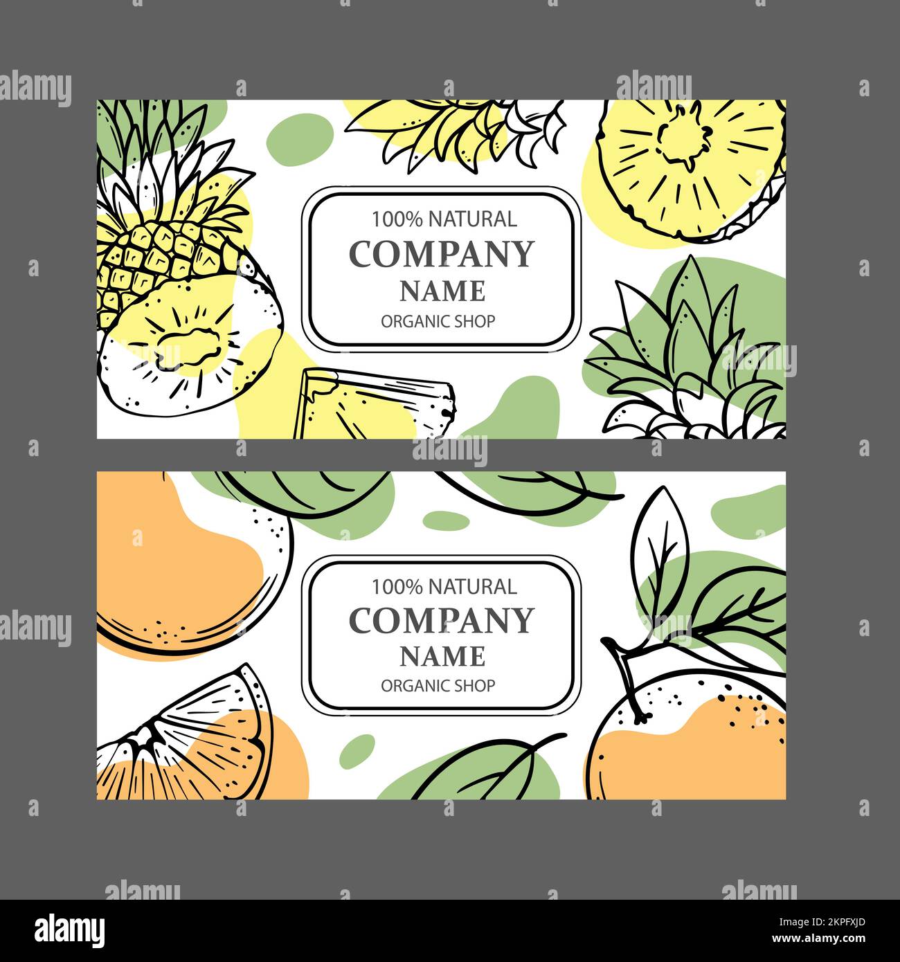 ORANGE PINEAPPLE LABELS Design Of Stickers For Shop Of Organic Natural ...