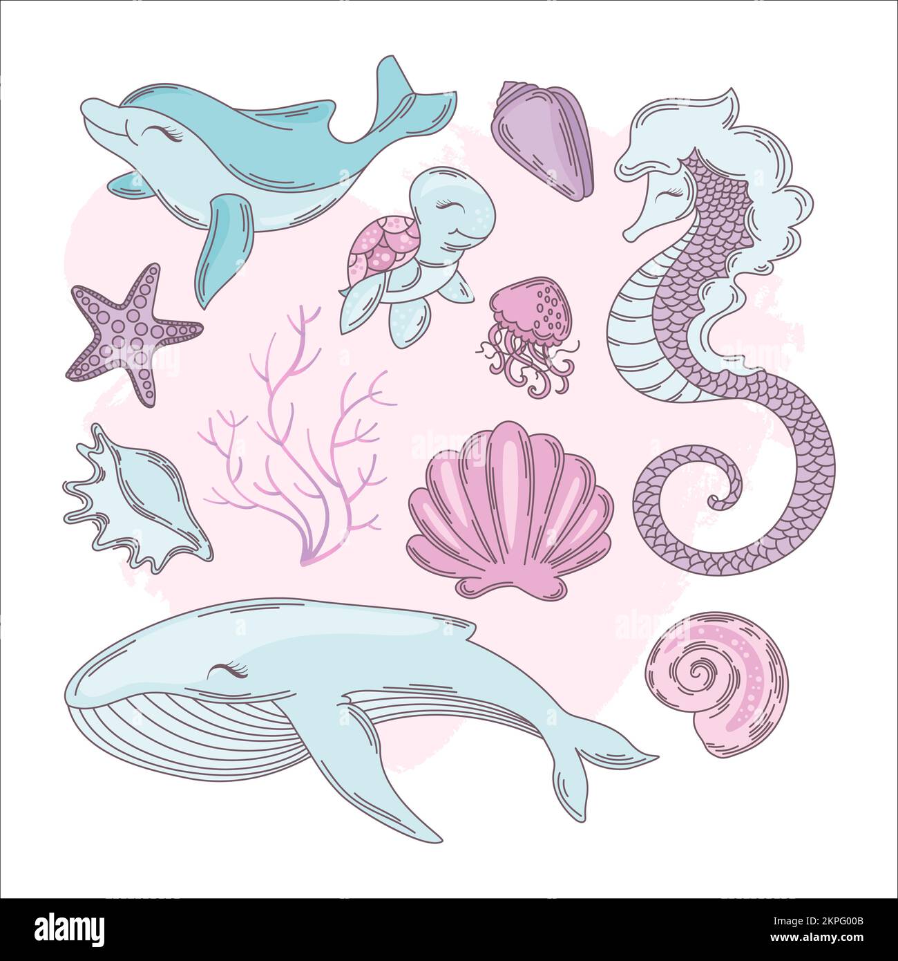 Pink dolphin clipart hi-res stock photography and images - Alamy