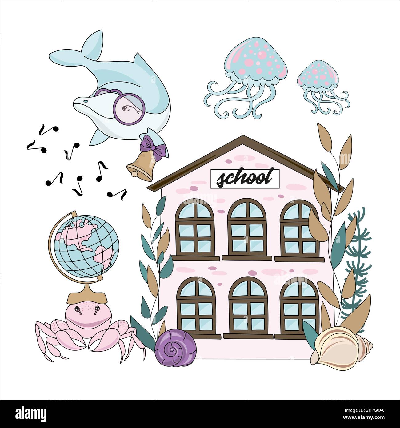 UNDERWATER SCHOOL Sea Education School Building Dolphin With A Little ...