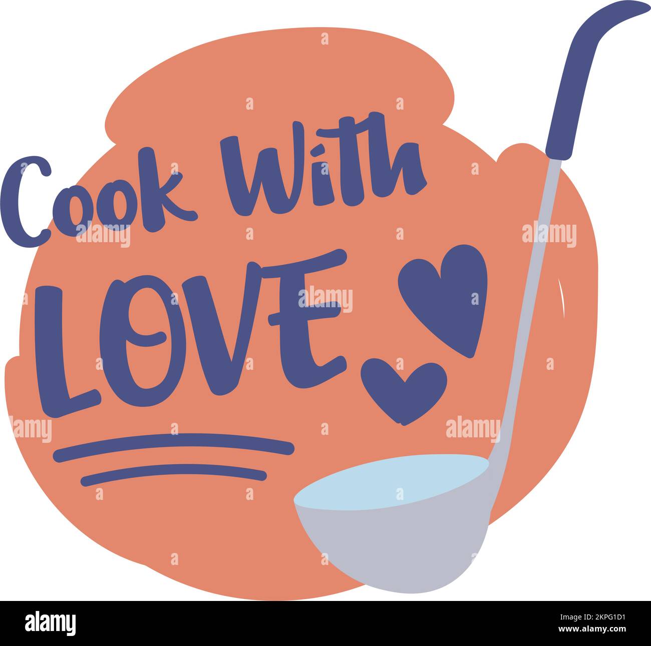 Cook with love, banner or emblem for culinary Stock Vector Image & Art ...
