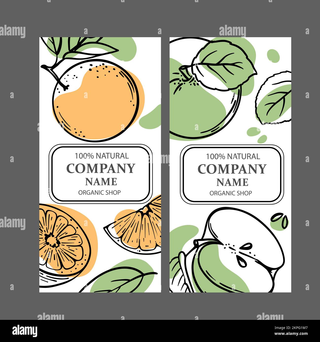 ORANGE APPLE LABELS Design Of Stickers For Shop Of Tropical Organic ...