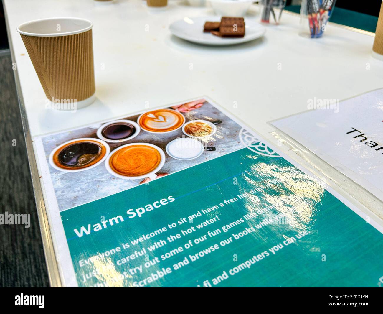 Leeds, UK. 28th November, 2022. A Warm Space set up in Otley Library ...