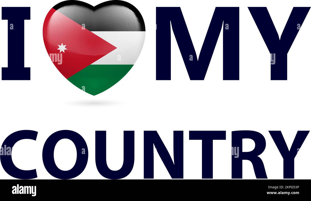 Heart with Jordanian flag colors. I Love My Country - Jordan Stock ...