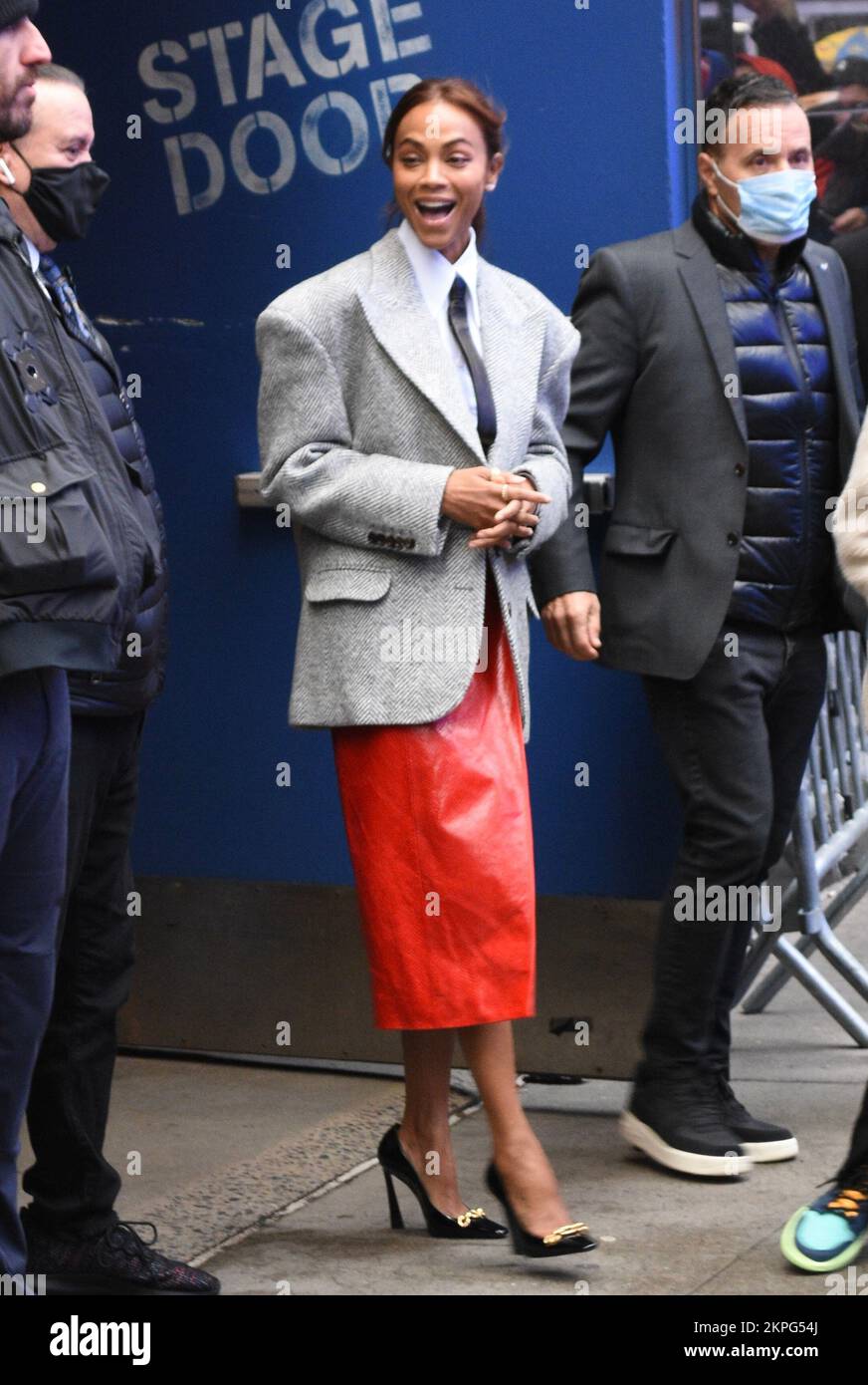 New York, NY, USA. 28th Nov, 2022. Zoe Saldana seen at Good Morning ...