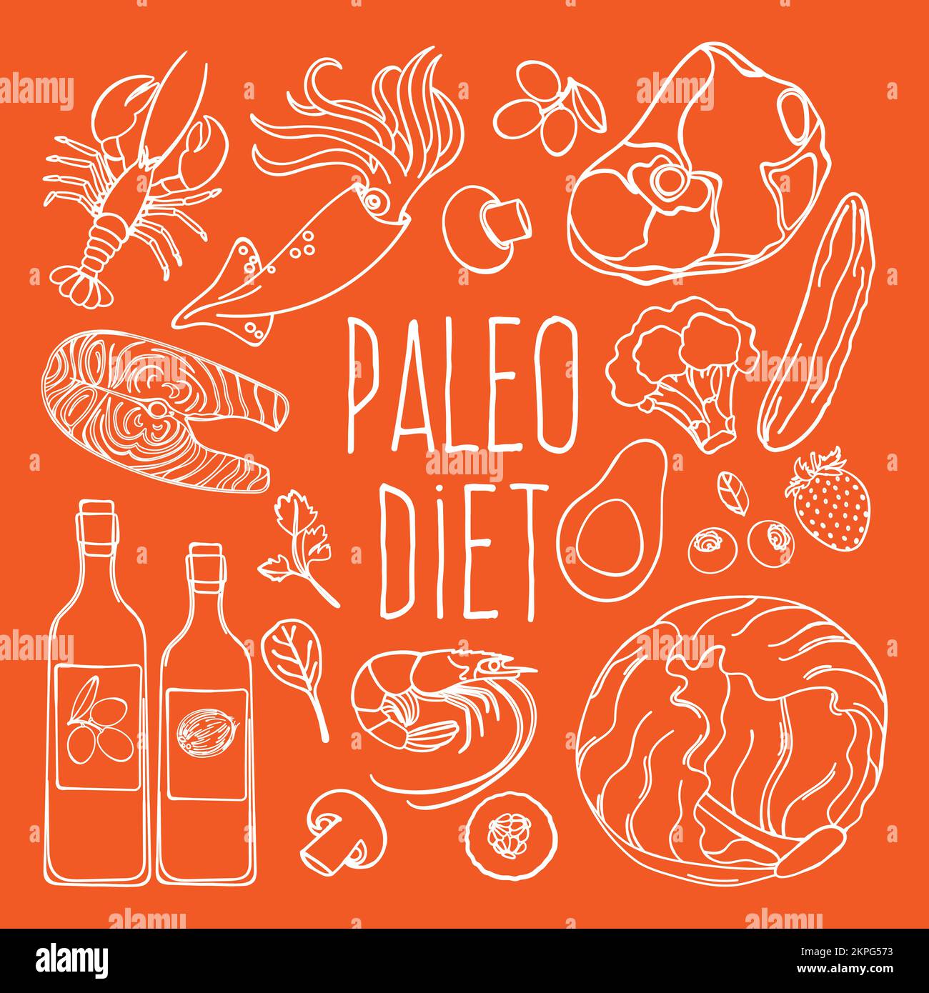 PALEO INGREDIENTS Healthy Food Low Carb Diet Proper Nutrition Meal Menu ...