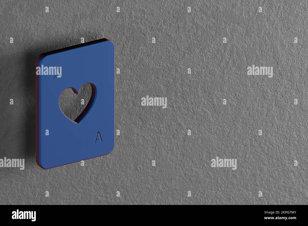 Beautiful abstract illustrations Blue Ace of Hearts symbol icons on a ...