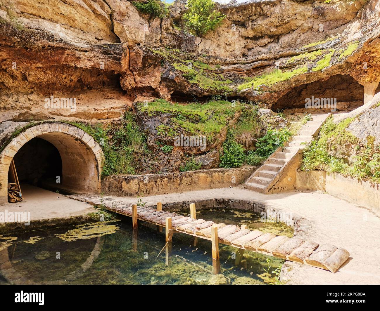 Roman thermal baths Germisara in Geoagiu in summer Stock Photo - Alamy