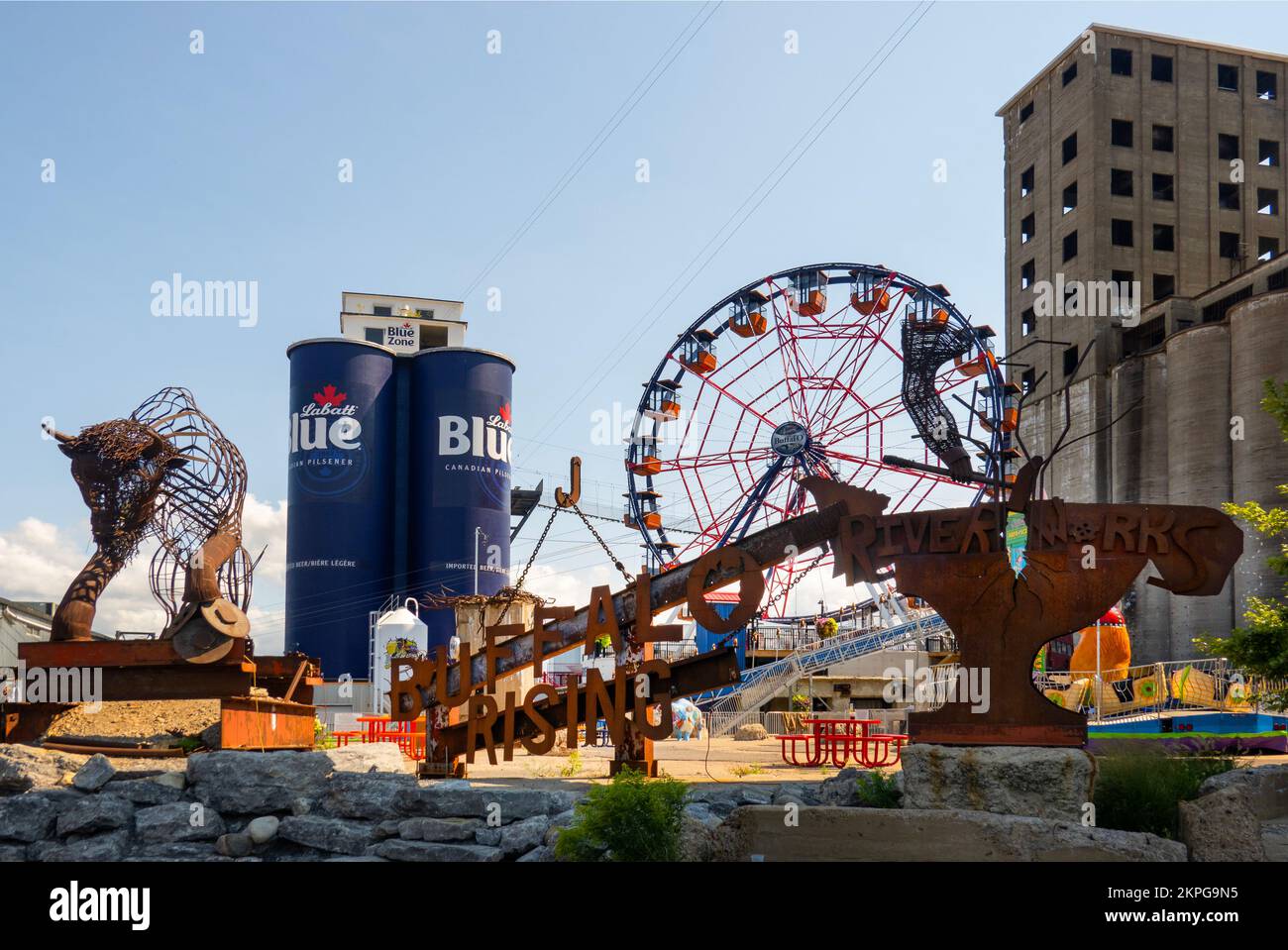 buffalo rising river park on the waterfront in Buffalo Ny Stock Photo ...
