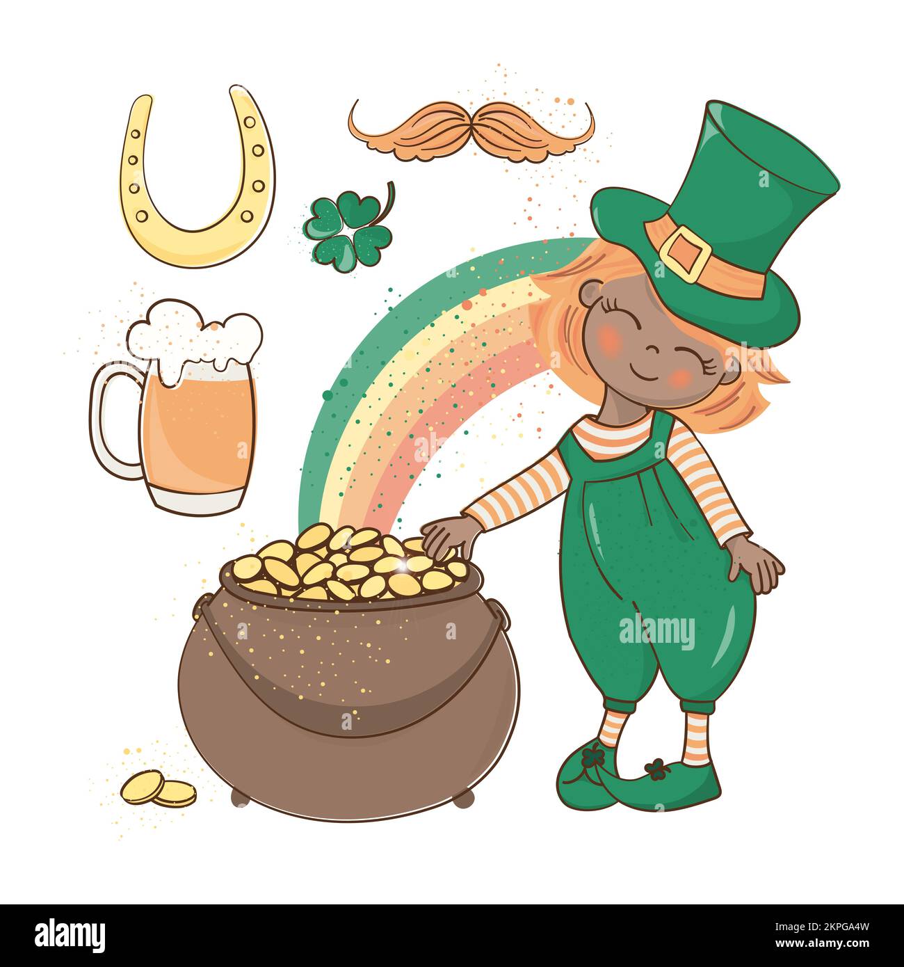 Gold pot rainbow clipart hi-res stock photography and images - Alamy